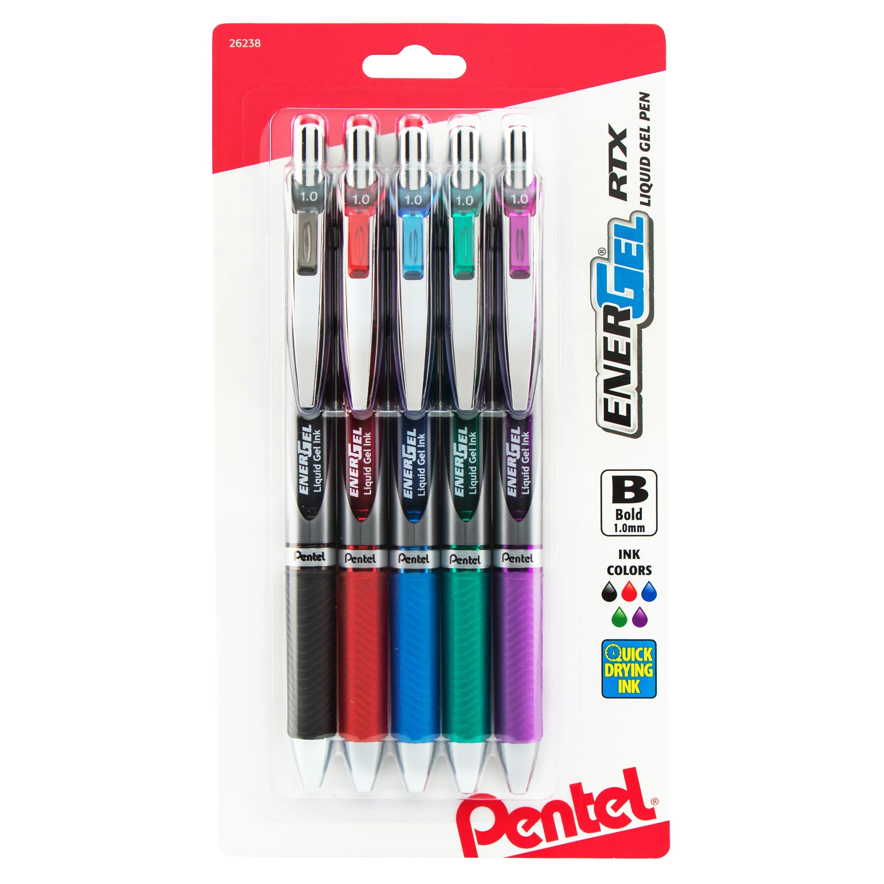 EnerGel RTX Bold Gel Pen 1.0mm Assorted 5-Pack | Pentel – Pentel of ...