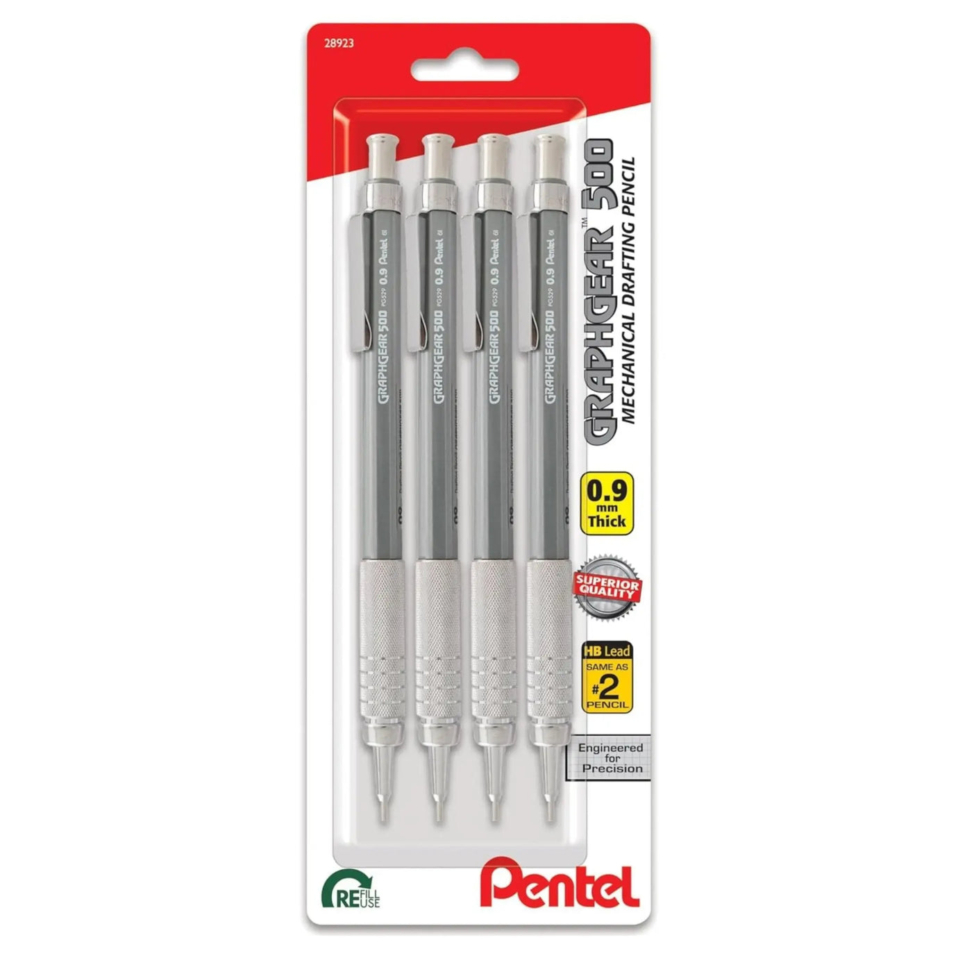 Pentel GraphGear 500 Mechanical Pencil, 0.9mm, 4-pk | Pentel.com ...