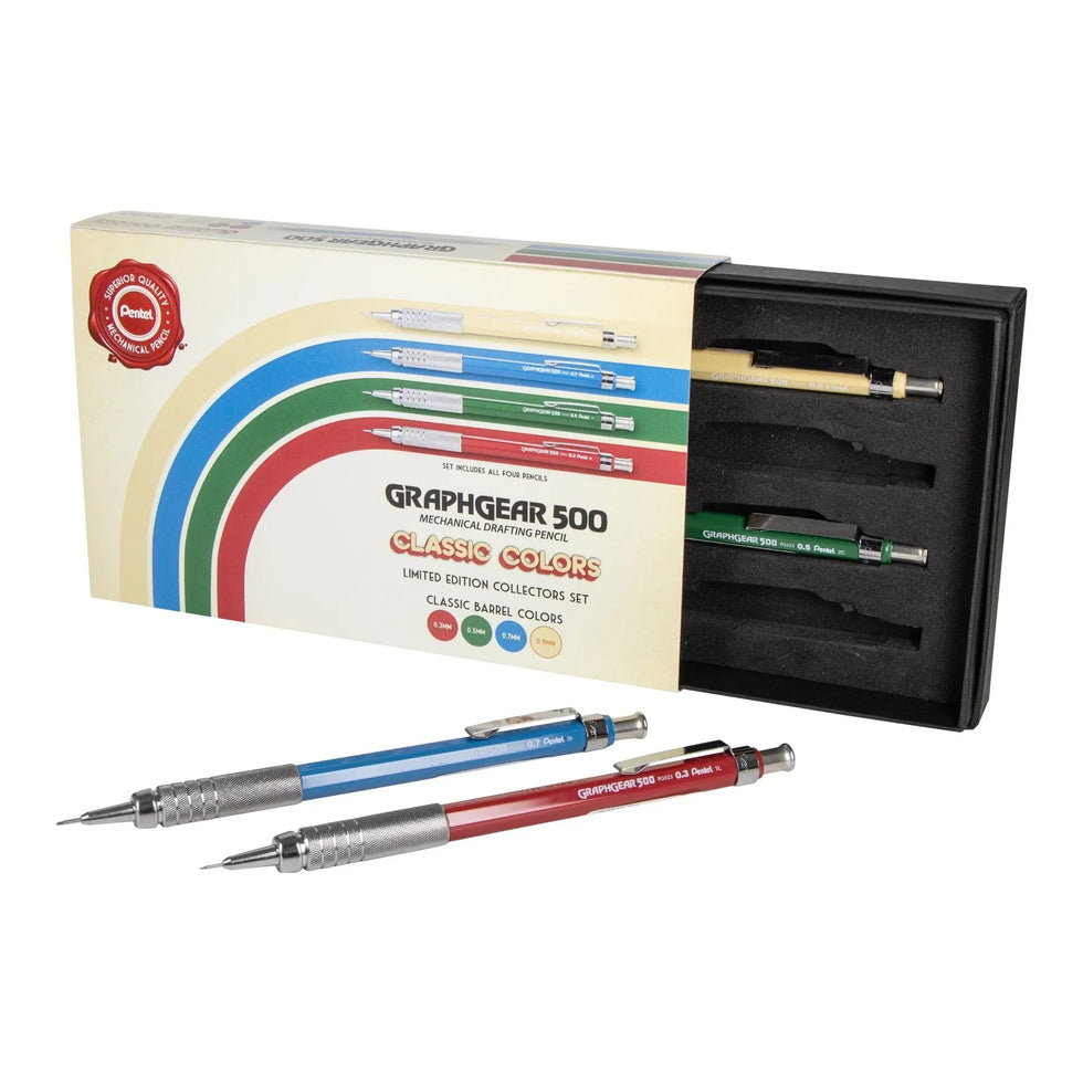 Pentel GraphGear 500 Mechanical Pencil Classic Colors Box Set | Pentel ...