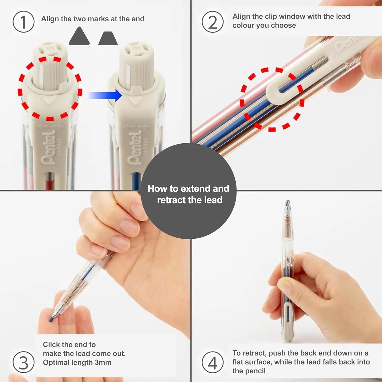 Pentel Art Multi 8 Mechanical Colored Pencil Set with 12 Refills ...