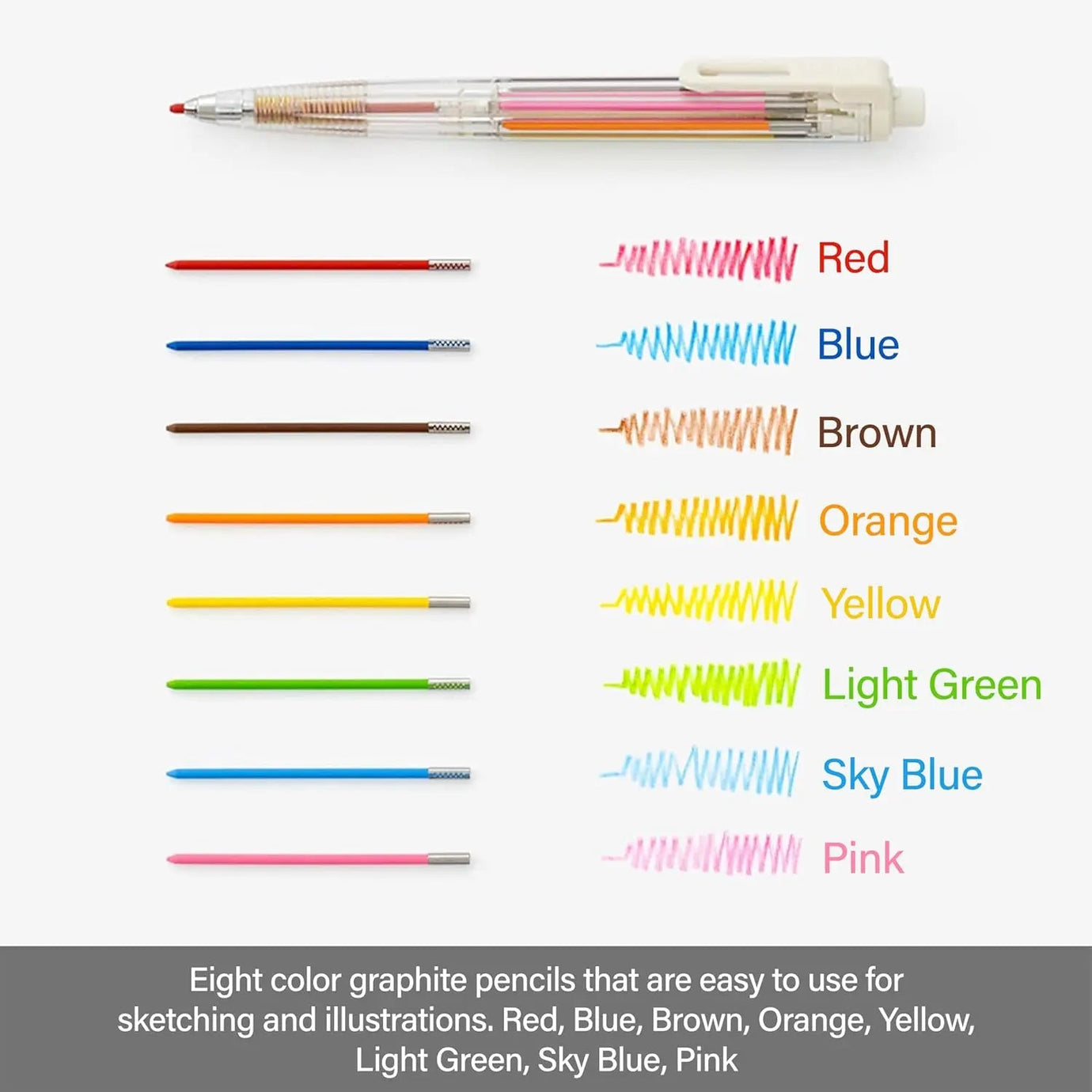 Pentel Art Multi 8 Mechanical Colored Pencil Set with 12 Refills ...