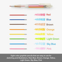 Pentel Art Multi 8 Mechanical Colored Pencil with 12 Color Lead Refills ...