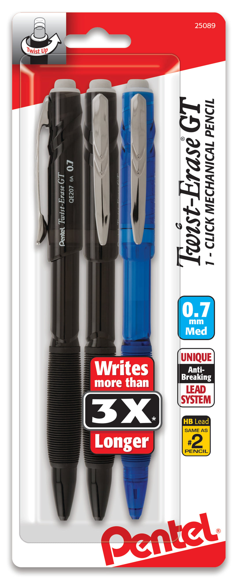 Twist-Erase® GT Mechanical Pencil - 3-pack — Pentel of America, Ltd.